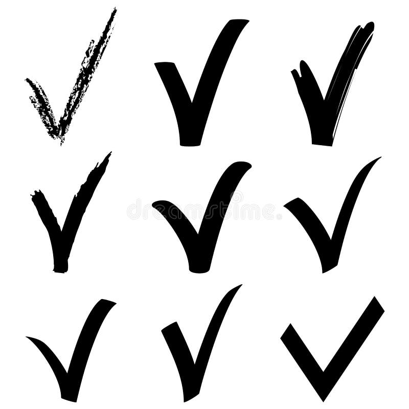 Vector Collection of Black Check Marks on White Background Stock Vector ...