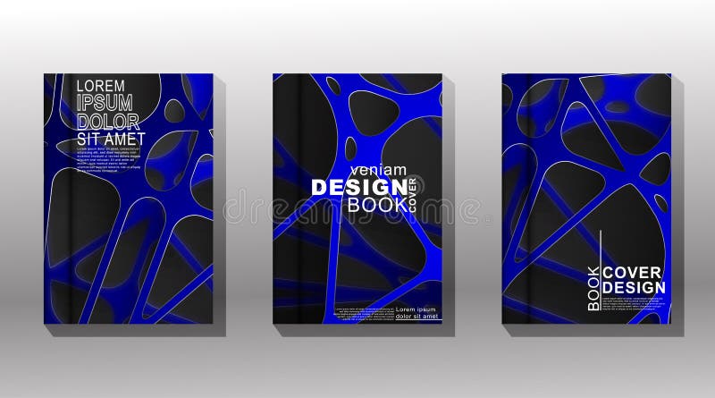 Vector Collection of Book Covers, Brochures Etc. Abstract Dark Blue ...
