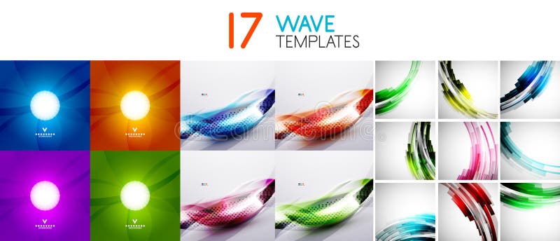 Vector Collection of Bright Wave Templates Stock Vector - Illustration ...