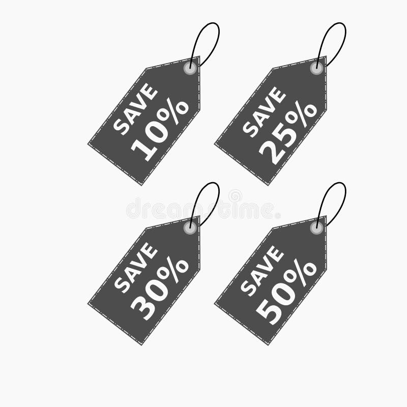 Vector Collection of Brown Sale Tags with Text - Save . Labels for ...