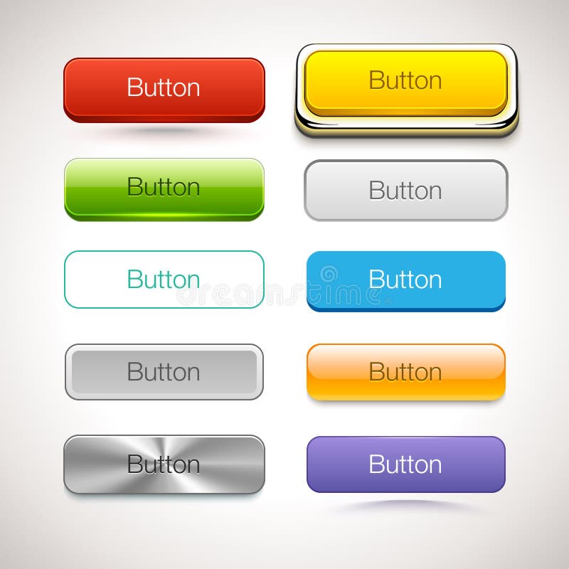 Vector Collection of Buttons Stock Vector - Illustration of gloss ...
