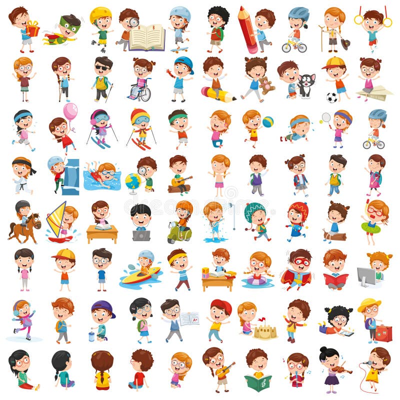 Vector Collection of Cartoon Children Stock Vector - Illustration of ...