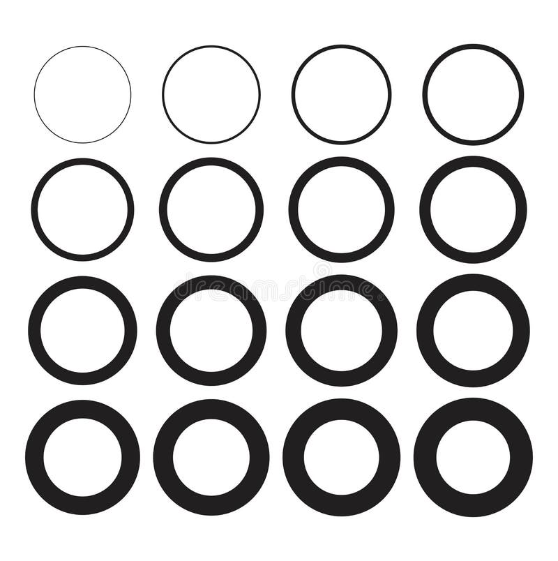 Vector Collection of Circle Stroke, Frame Borders Isolated on White ...