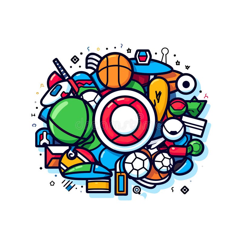 Vector of a Collection of Circular Objects in a Simple and Minimalist ...