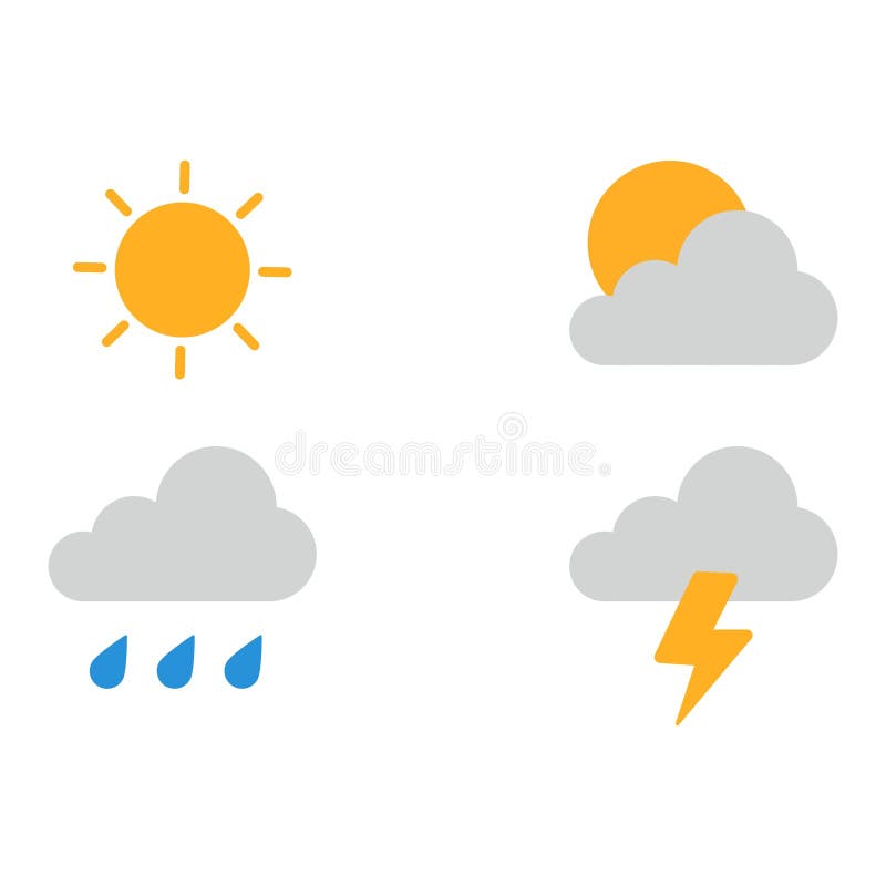 Vector Collection of Clouds Weather Icons Set . on Transparent ...