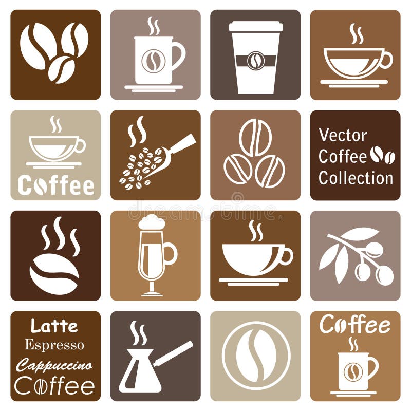 Vector Collection: Coffee Icons Stock Illustration - Illustration of ...