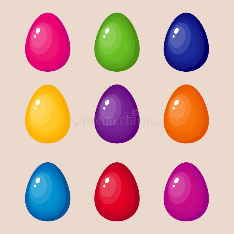 Vector Collection of Colored Glossy Easter Eggs Stock Vector ...