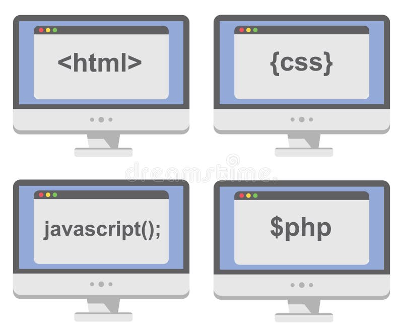 Vector Collection Of Web Development Icons Html Css Tag Mysql Curves Php Script Style