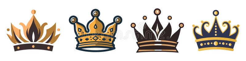 Vector Collection of Creative King and Queen Crowns Symbols or Logo ...