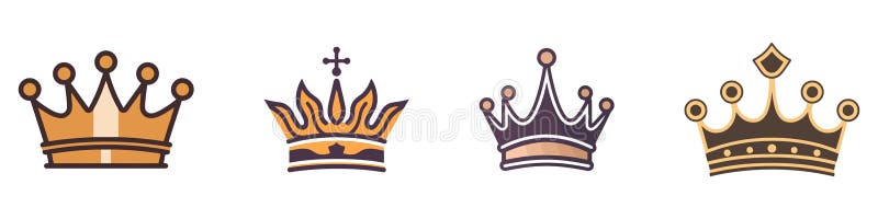 Vector Collection of Creative King and Queen Crowns Symbols or Logo ...