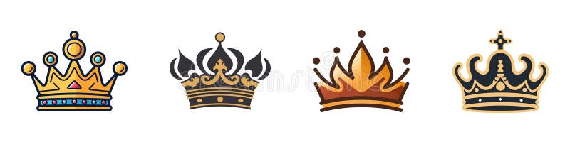 Vector Collection of Creative King and Queen Crowns Symbols or Logo ...