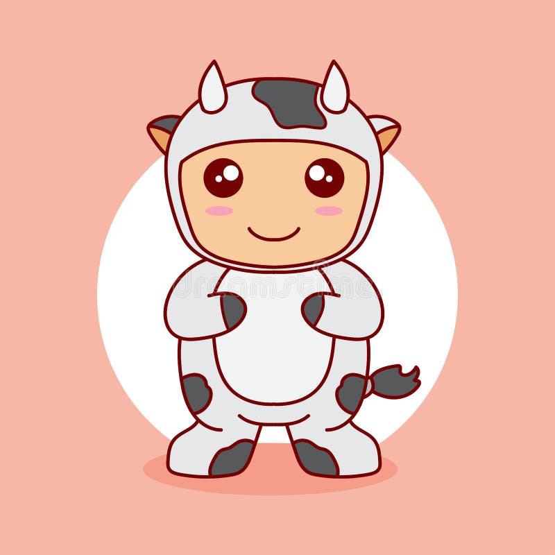 Vector Collection of Cute Kawaii Cow. Suitable for Mascot or Sticker ...