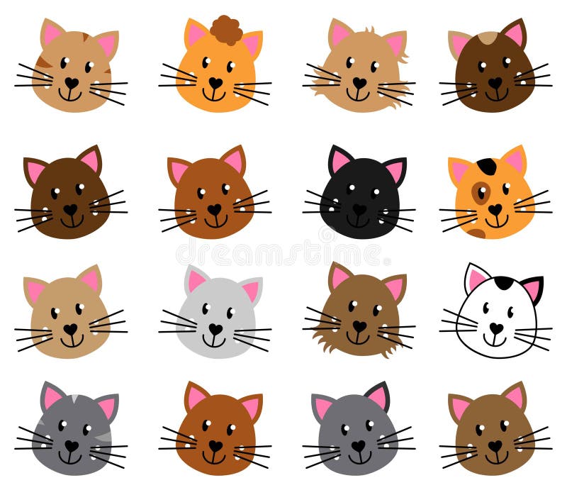 Vector Collection of Cute and Playful Cats Stock Vector - Illustration ...