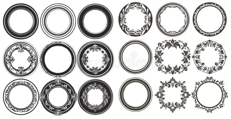 Vector Collection of Decorative Circle Frames. Design Elements Stock ...