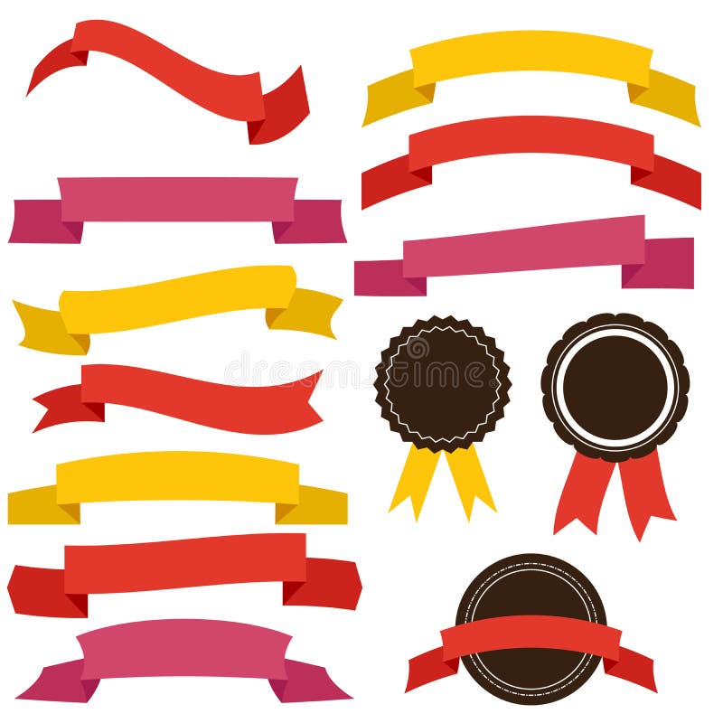Vector Collection of Decorative Design Elements - Ribbons, Labels ...