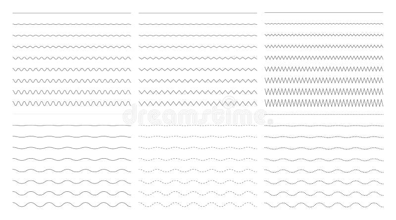 Vector Collection of Different Thin Wide and Wavy Narrow Line. Set of ...