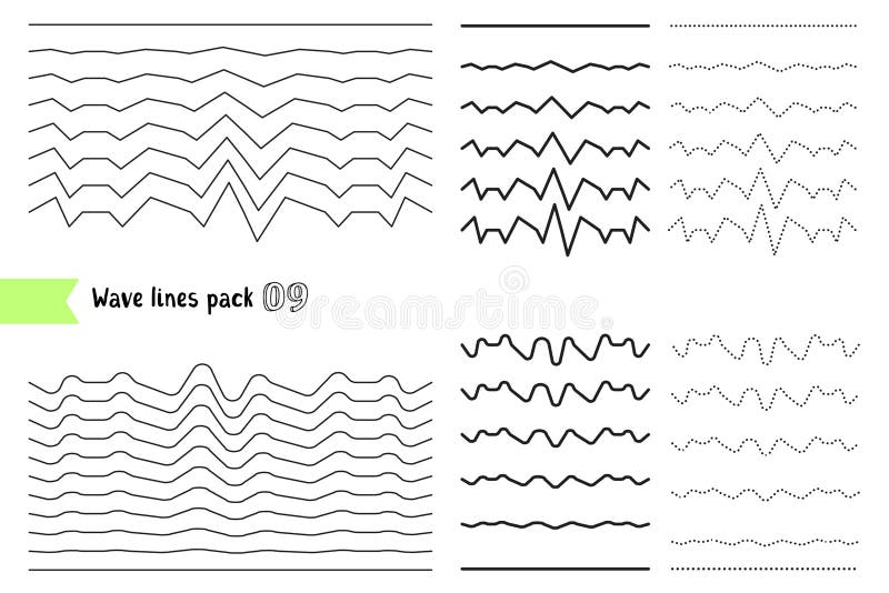 Vector Collection of Different Wave with a Very Strong Vibration Stock ...