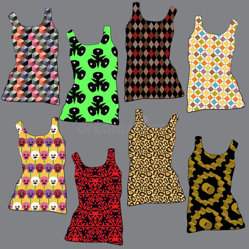 Vector Collection of Fashion Modern Female Tops Stock Vector ...