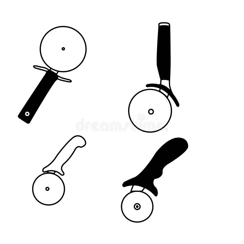 Pizza Cutters Vector Collection - Set of Four Stock Vector ...