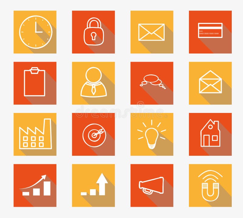 Vector Collection of Flat Icons Stock Vector - Illustration of graphic ...