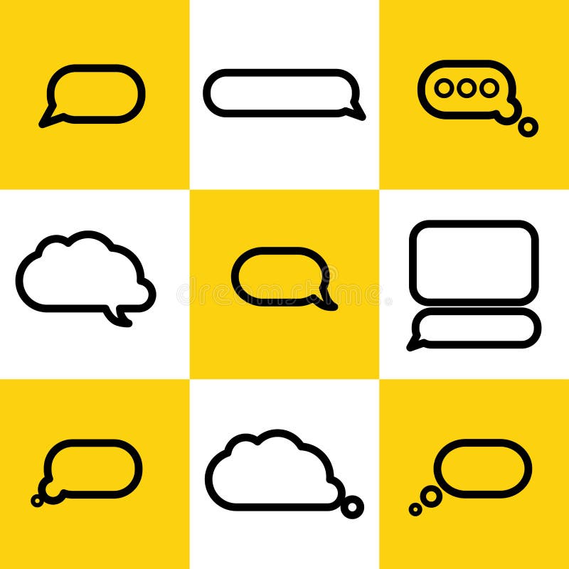 Vector Collection of Flat Text Balloons. Stock Vector - Illustration of ...