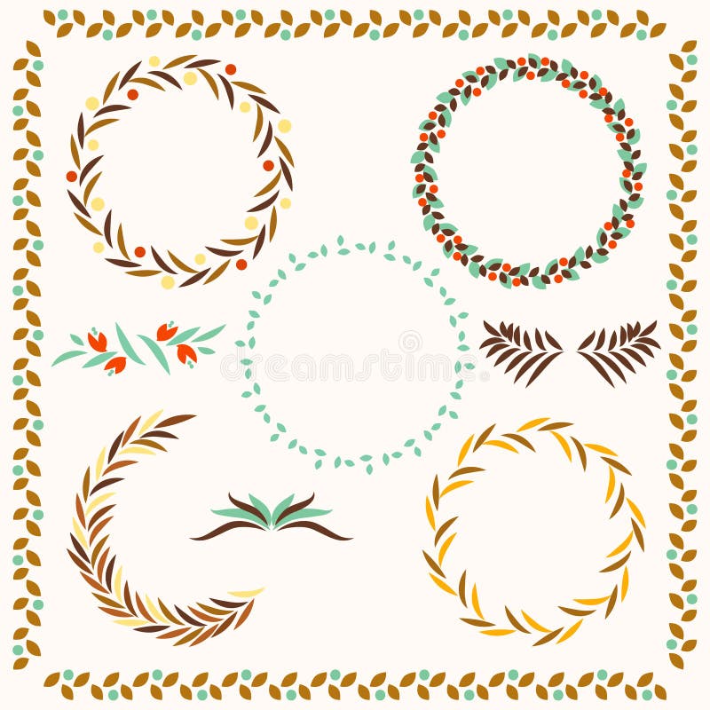 Vector Floral Frames and Borders Stock Vector - Illustration of green ...