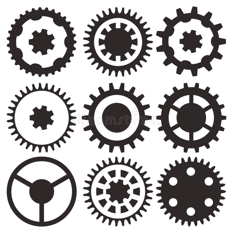 Vector Collection of Gear Wheels Stock Vector - Illustration of ...