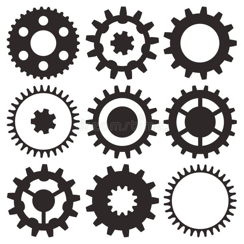 Vector Collection of Gear Wheels Stock Vector - Illustration of ...