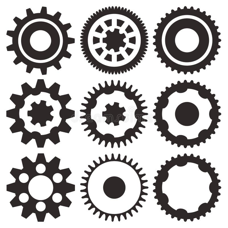 Vector Collection of Gear Wheels Stock Illustration - Illustration of ...