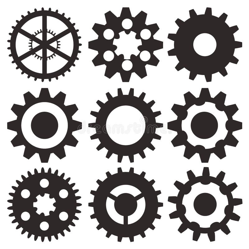 Vector Collection of Gear Wheels Stock Vector - Illustration of ...