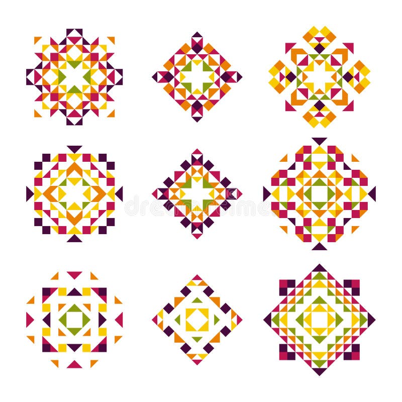 Vector Collection of Geometric Decorative Elements Stock Vector ...