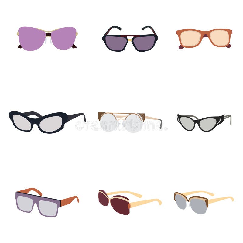 Vector Set of a Variety of Eyewear Designs Stock Vector - Illustration ...