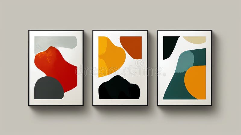 Vector Collection, Hand-drawn Boho Abstract Art, Flat Design ...