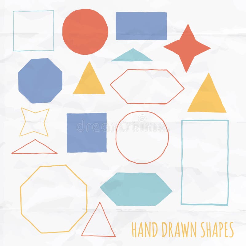 Vector - Collection of Hand Illustrated Geometric Shapes. Stock Vector ...