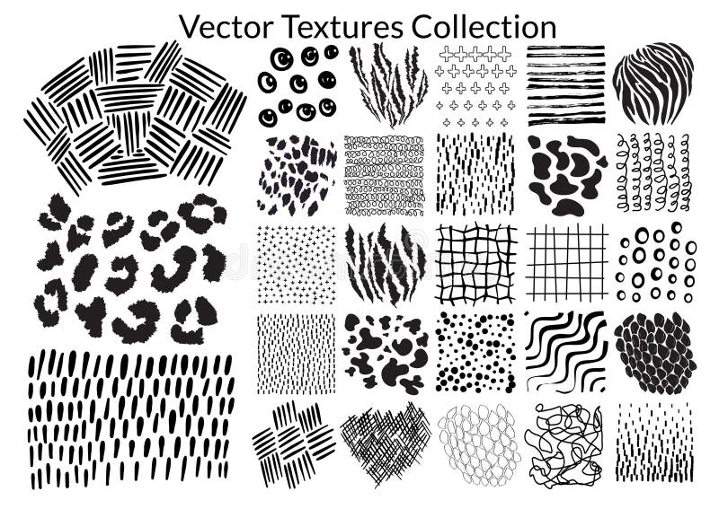 Vector Collection of Handcrafted Organic Textures. a Diverse Array of ...
