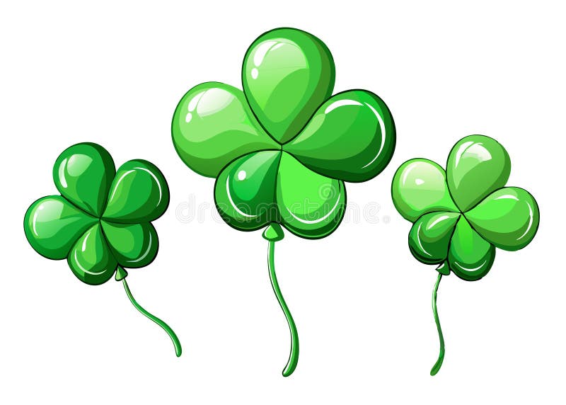 A Vector Collection of Helium Balloons in the Shape of Shamrocks Stock ...