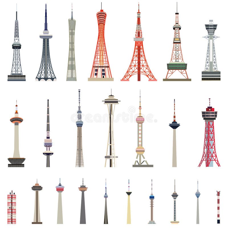 Vector Collection of Chinese Pagodas and Ancient Temples and Towers ...