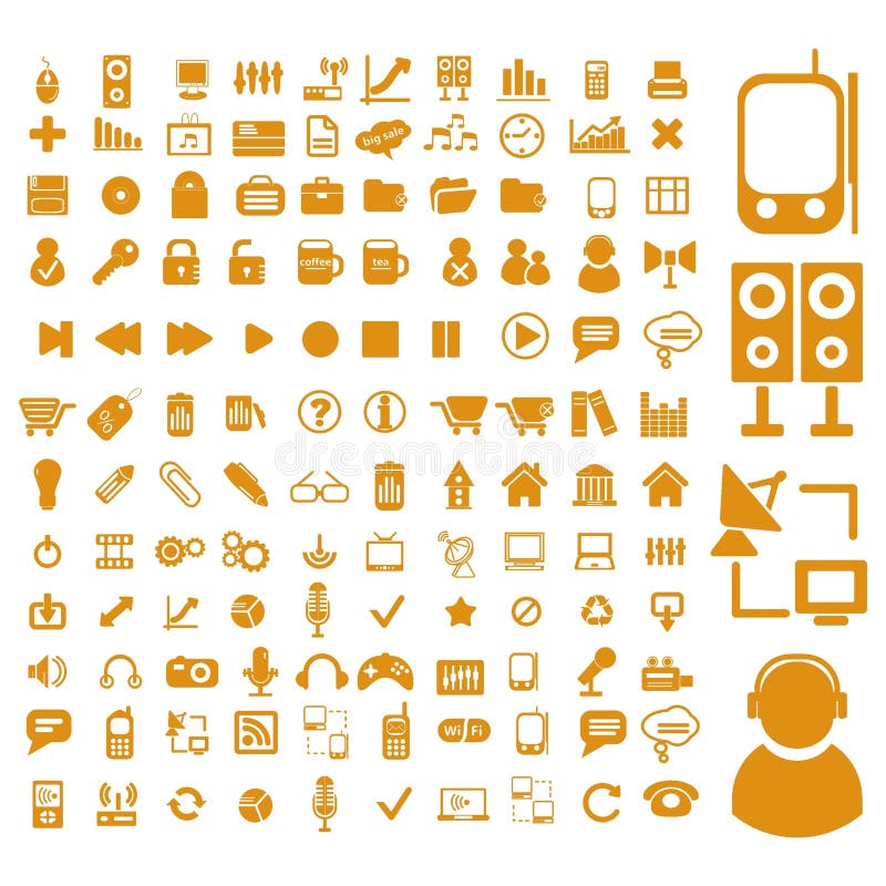 Vector Icons with Various Themes Stock Vector - Illustration of ...
