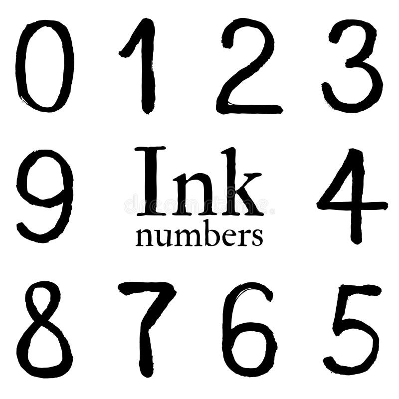 Vector Collection of Ink Numbers. Vector Eps10 Stock Vector ...