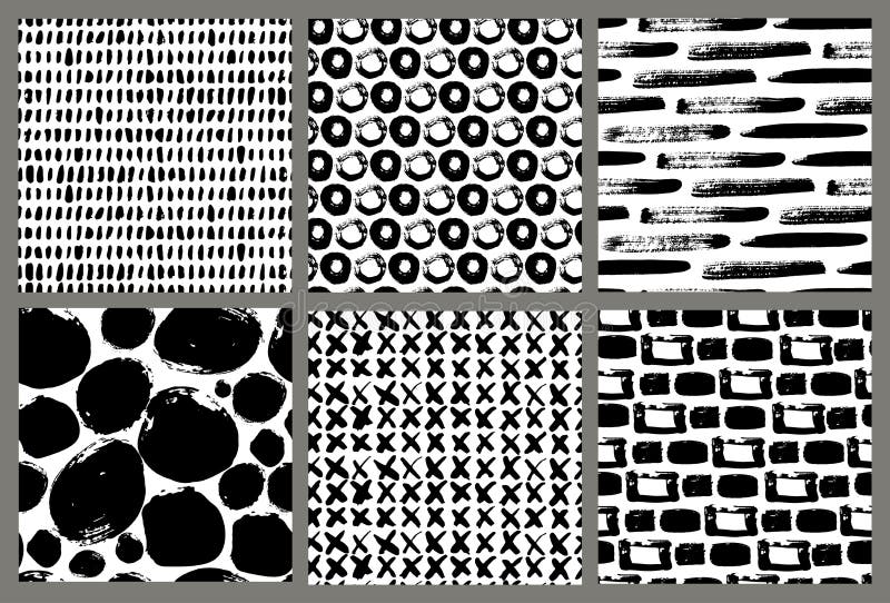 Vector Collection of Ink Patterns. Stock Vector - Illustration of ...