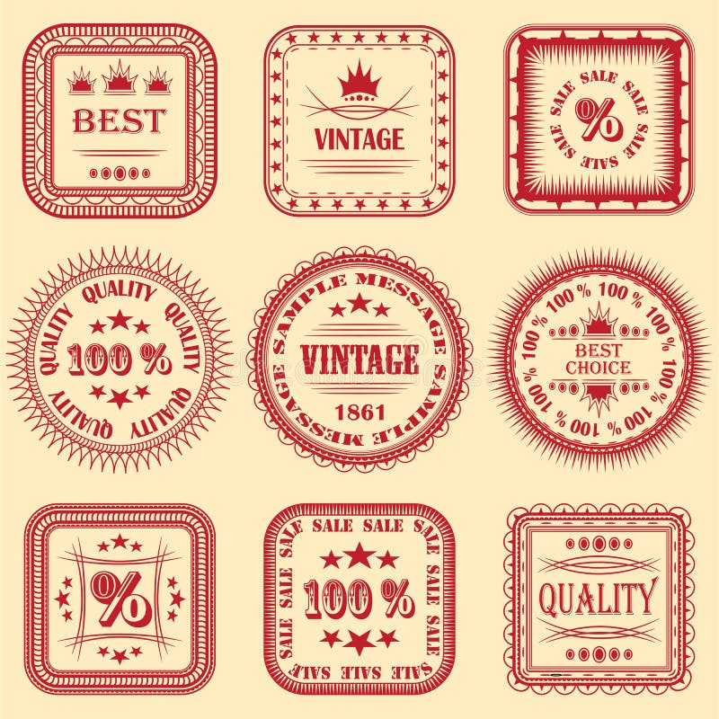 Vector Collection of Labels Stock Vector - Illustration of percent ...