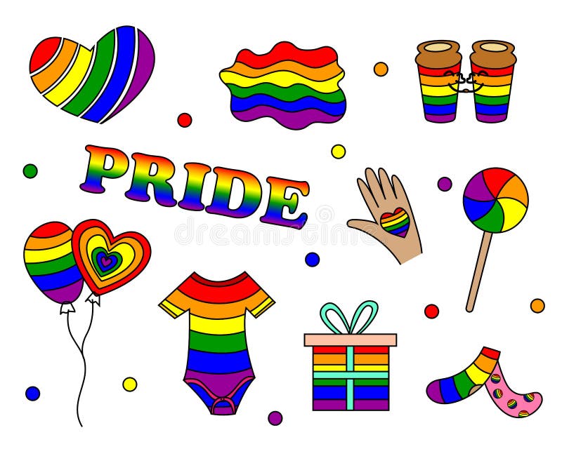 Vector Collection Of Lgbtq Community Symbols With Gender Signs Rainbow