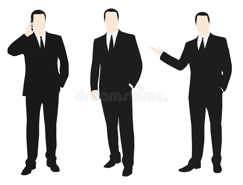 Vector Collection of Men Dressed in a Suit. Stock Vector - Illustration ...