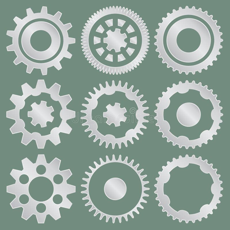 Vector Collection of Metal Gear Wheels Stock Vector - Illustration of ...