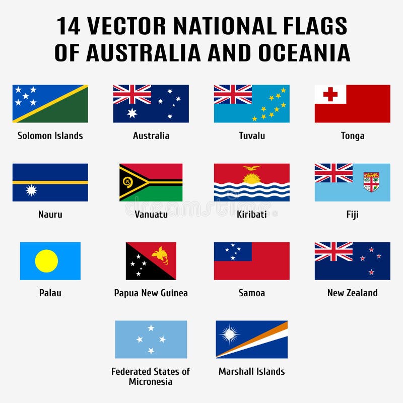 Flags Continent Australia Oceania Stock Illustrations – 399 Flags ...