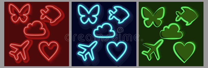 Vector Collection of Neon Signage Elements. Neon Elements Design ...