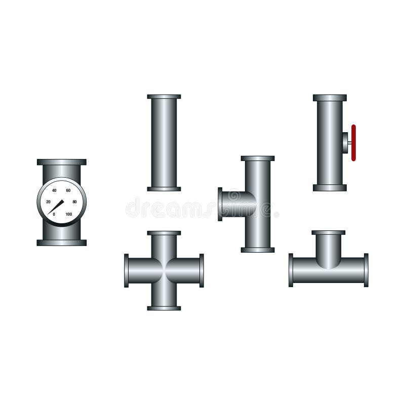 Vector Collection of Pipe and Pipeline Isolated Construction Pieces, Pipes Elements Stock ...