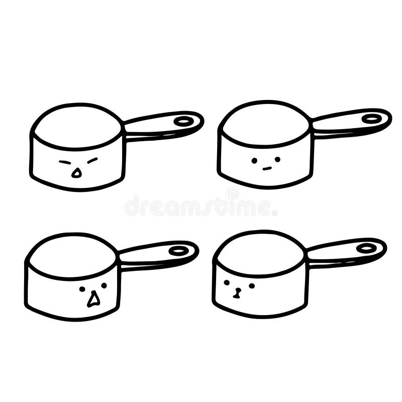 Vector Pans with Various Expressions Doodle Style Cute Minimalist Stock ...