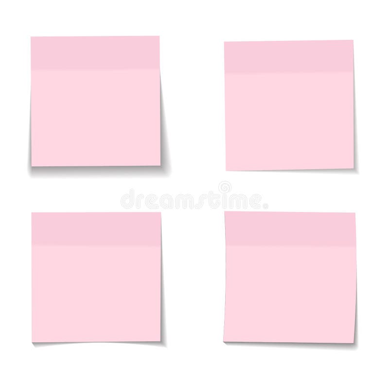 Vector Set of Realistic Paper Pink Memo Sheets Stock Vector ...
