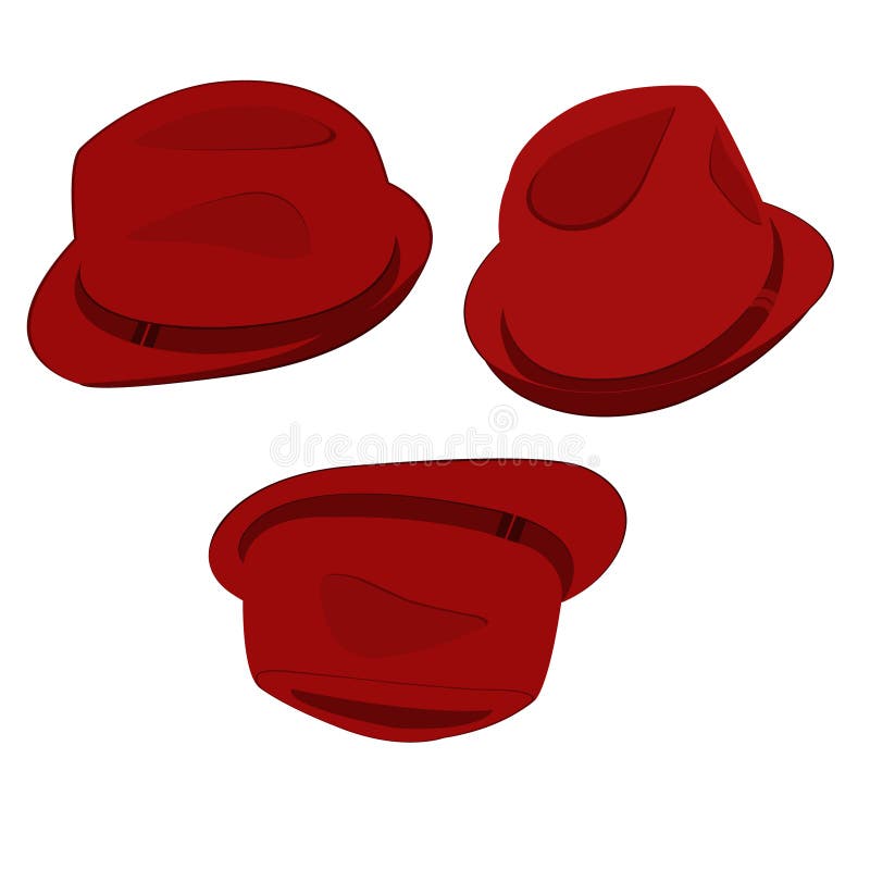 Vector Collection of Red Hats for Men Stock Vector - Illustration of ...